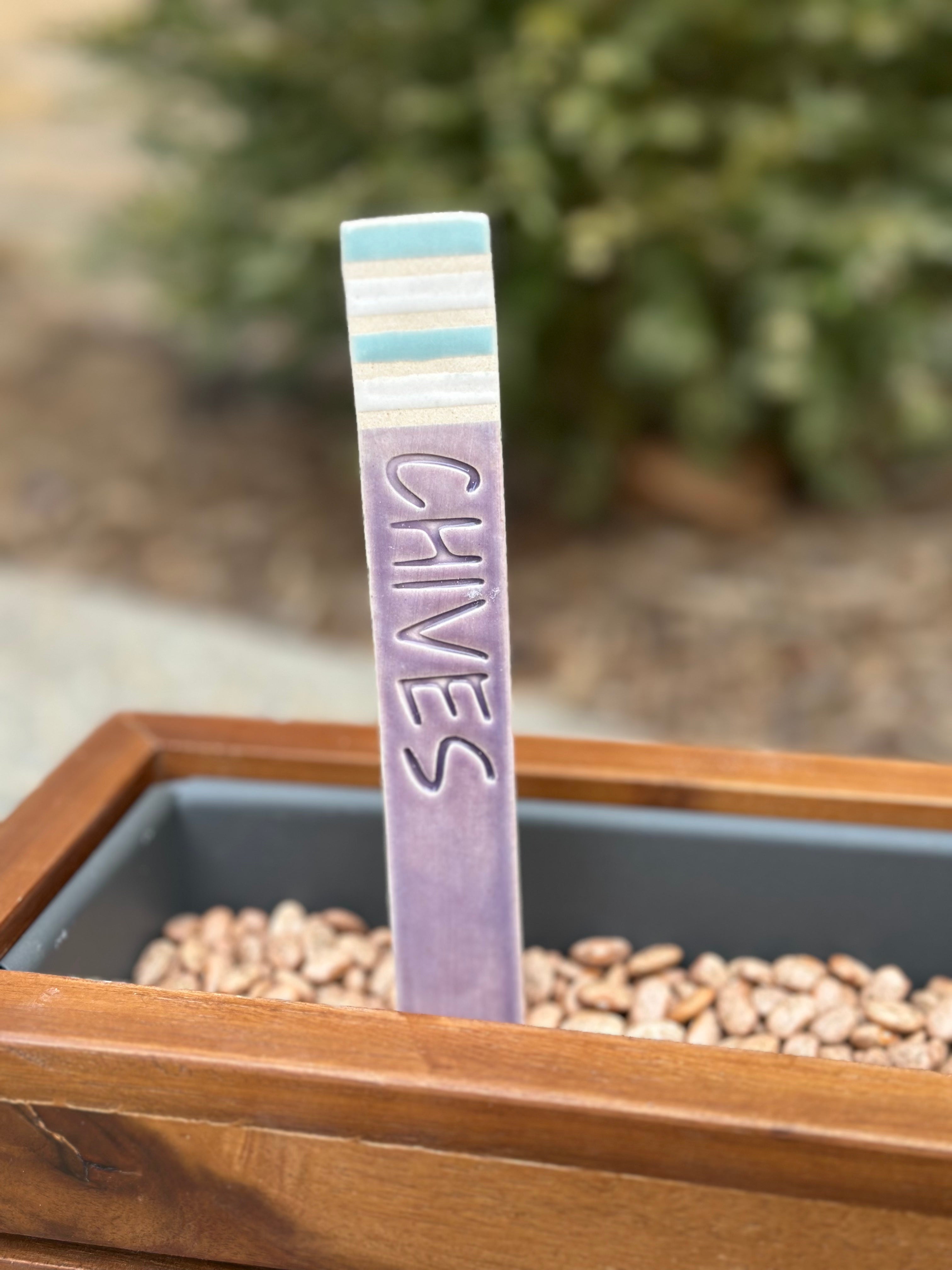Kellie Erin Ceramics - Chives Large Ceramic Garden Marker | Kunzler Studios